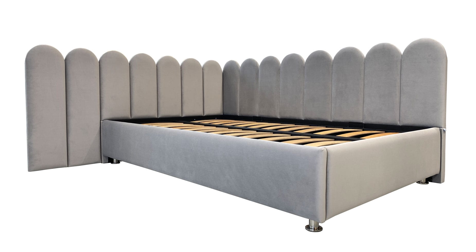 Pat tapitat CAPRI modern cu somiera rabatabila si box lada depozitare